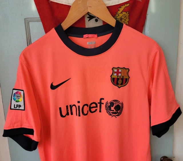 FC BARCELONA 2009/10 Away Pink Unicef Nike Shirt Jersey Camiseta RETRO ...