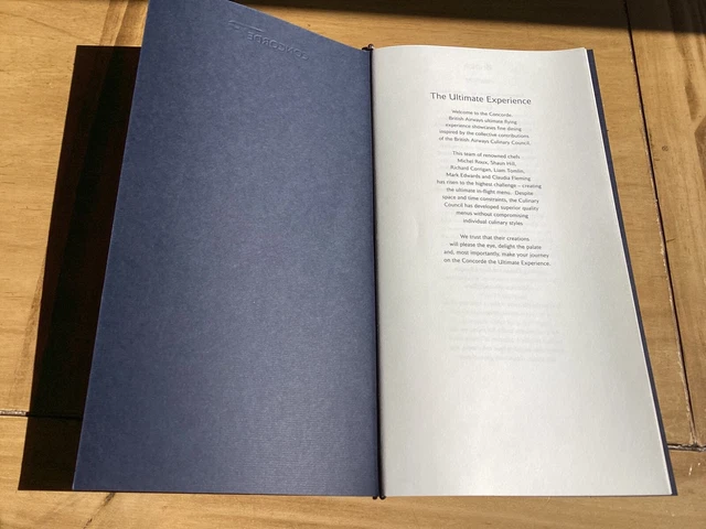 BRITISH AIRWAYS CONCORDE Last Issue Brunch Menu LHR - JFK October 2003 ...