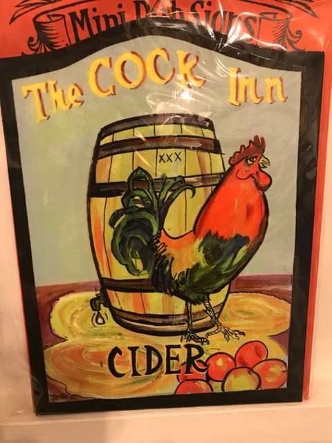 COCK INN CIDER mini pub sign Ten inch wood tavern 25cm bar insider ...