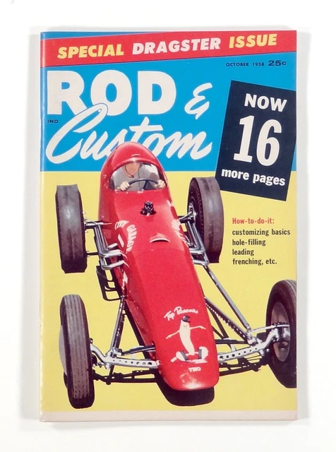 1958 OCT ROD & CUSTOM mid-century HOT RODS special dragster issue BODY ...