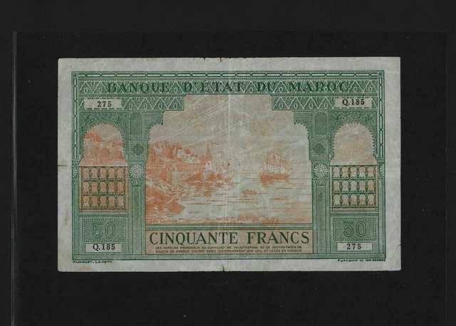 MOROCCO 50 FRANCS 1924 - 1943 P-40 VF Maroc $764.78 - PicClick AU