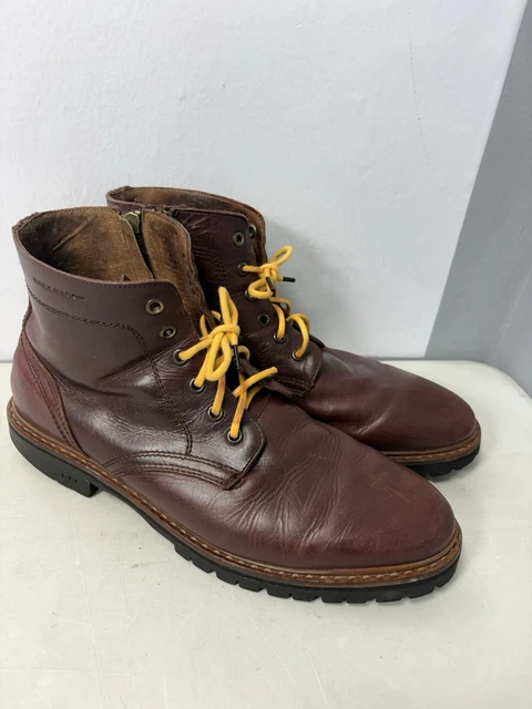 MARK NASON &SYRACUSE - Badlands" Burgundy Leather Boots UK 9. Side Zip ...