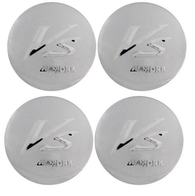 SILVER 4X56MM FOR Vs Work Wheel Center Stickers Hub Stickers Rim ...