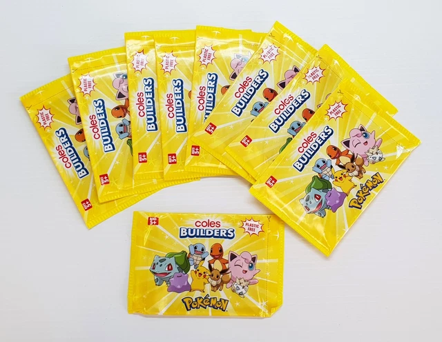 COLES POKEMON POKÉMON Builders Cards Unopened Packets x 9 - Sealed New ...