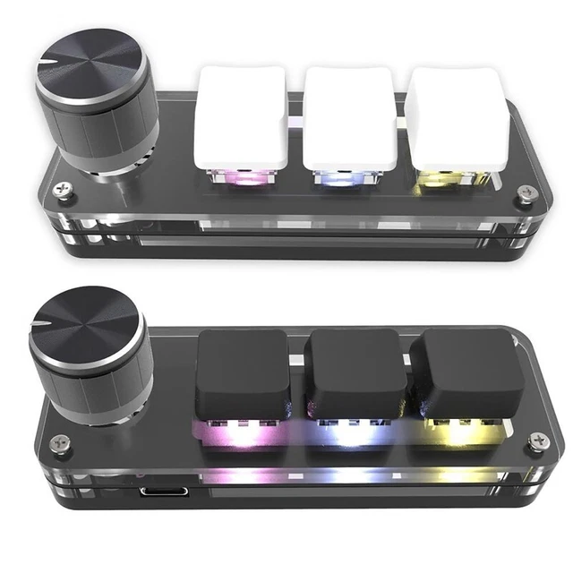 USB MINI 3-KEY Keypad Mechanical Gaming Keyboard Programming Macro with ...