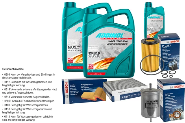 BOSCH INSPECTION SET 11L ADDINOL 0540 SUPER LUMIÈRE 5W-40 pour Mercedes ...