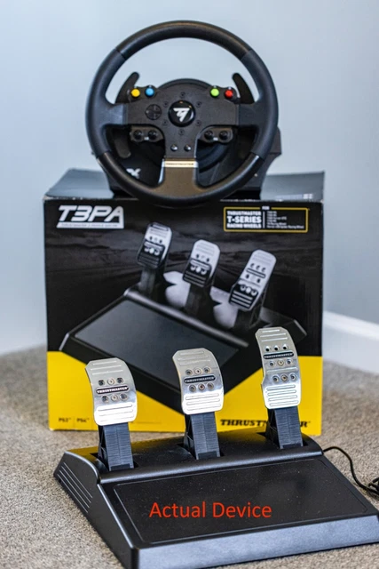 THRUSTMASTER TMX FORCE Feedback Racing Wheel w/add on T3PA Pedal Set ...