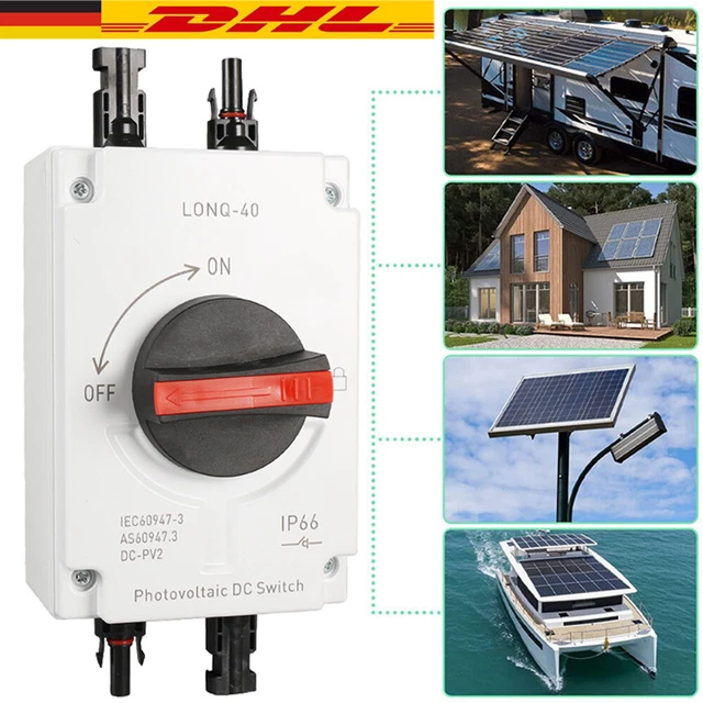 DC TRENNSCHALTER PV Photovoltaik Umschalter Ausschalter Freischalter ...