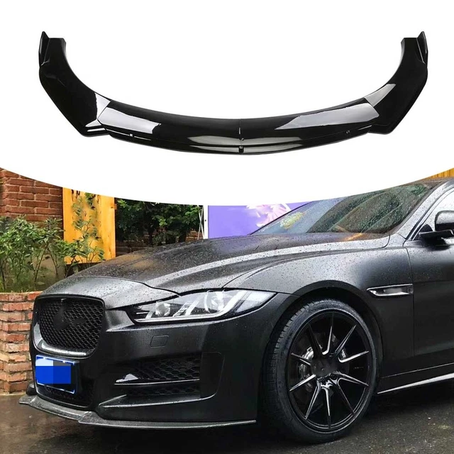 FOR JAGUAR XE XF Gloss Black Front Bumper Lip Splitter Spoiler Chin ...