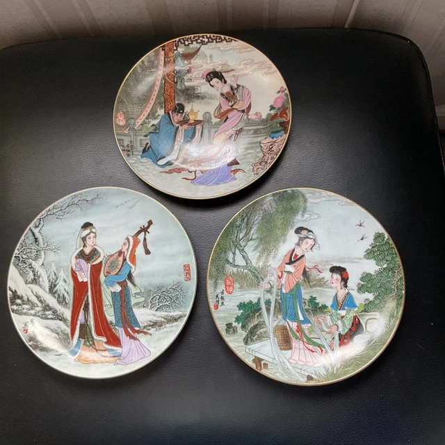 SET OF 3 Chinese Decorative Plates. Hand Painted. Dream Of The Red ...