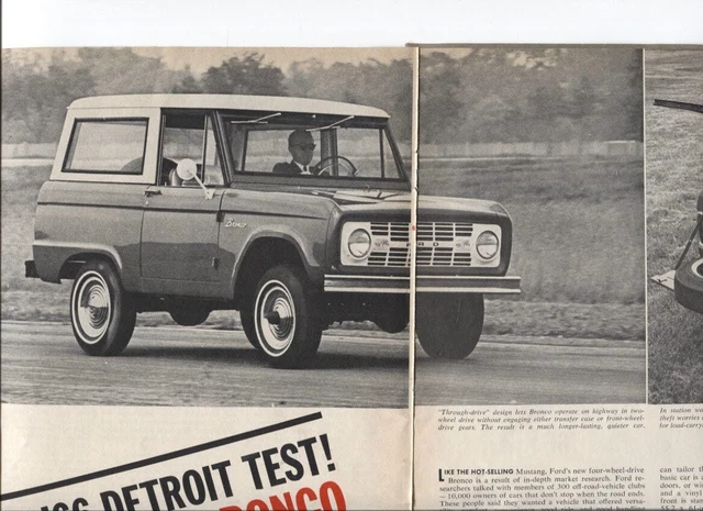 1966 FORD BRONCO 4WD SUV ROAD TEST 6 pg Article £7.12 - PicClick UK