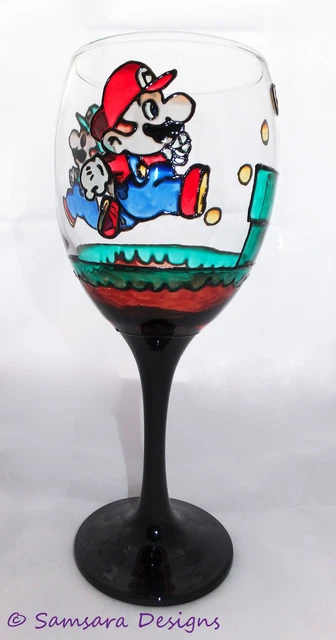 MARIO LUIGI NINTENDO Wine Gin Beer Goblets Glasses Gamer Geek Gift ...