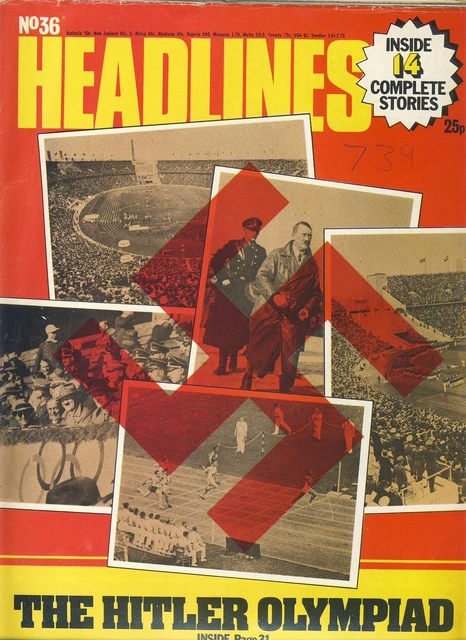 1974 AUGUST HEADLINES magazine No.36 The Hitler Olympiad LUCKY LUCIANO ...