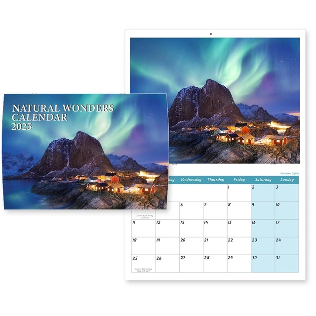 2025 A4 Natural Wonders Calendar Stapled Type Month to View Family ...