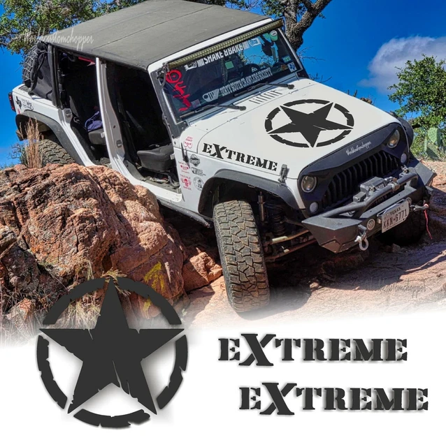 ADESIVI STIKER FUORISTRADA Jeep Wrangler Stella cofano Extreme off road ...