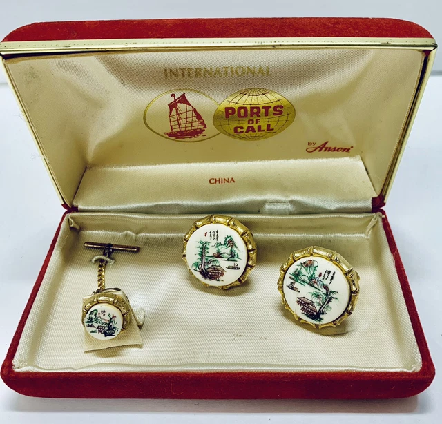 1960S VTG TRANS World Airlines TWA Anson Port of Call Cufflinks Tie ...