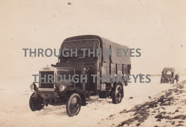 LEYLAND LORRY truck in snow RFC Netheravon 1916 Royal Flying Corps WW1 ...