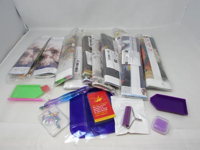 DIAMOND ART BUNDLE of Kits Dogs Girls Ladies + Accessories MA9 £10.57 ...