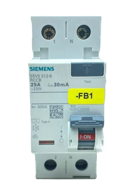 SIEMENS 5SV3312-6 RESIDUAL Current Operated Circuit Breaker 25A/230V/2-Pole £39.18 - PicClick UK