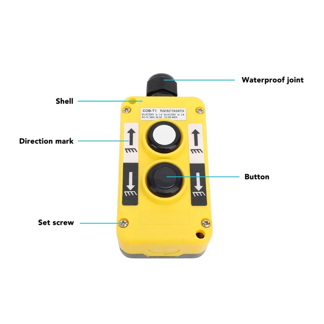 ELECTRIC HOIST CRANE Pushbutton Switch AC250V 5A 500V 2A Industrial Up ...