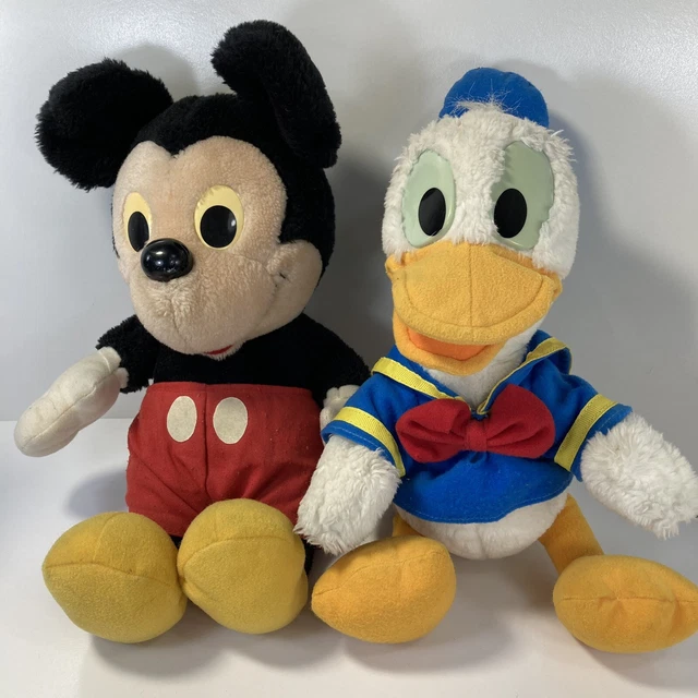 VINTAGE WALT DISNEY Co Mickey Mouse Donald Duck Plush Soft Toys EUR 44 ...