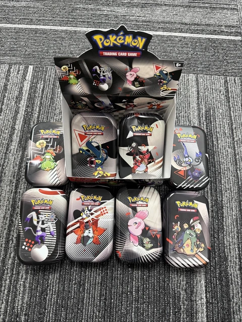 Pokemon Black Bolt White Flare Unova Mini Tin Display 8 Tins No