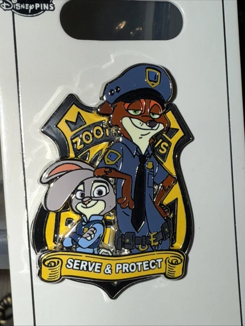 DISNEY PINS ZOOTOPIA Judy Hopps Nick Wilde Police Badge Pin New OE £21. ...