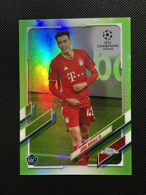 JAMAL MUSIALA 2020-21 Topps chrome UCL #81 réfracteur à bulles vertes ...