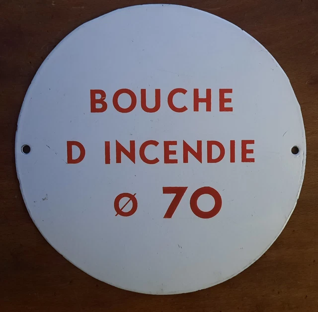 ANTIQUE CURVED ENAMEL Plate FIRE HYDRANT Firefighter Diameter 20cm £62. ...