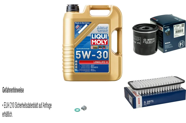 BOSCH INSPECTION SET 5 L Huile Liqui Moly Longlife 3 5W-30 pour Toyota Yaris EUR 91,87 - PicClick FR
