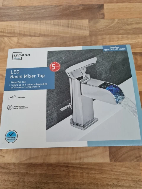 LIVARNO HOME LED Colour Changing Basin Mixer Tap £35.00 - PicClick UK