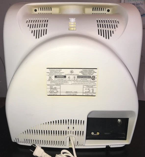GE SPACEMAKER 13TVR70 13" White CRT TV Retro Gaming Combo (VHS NOT ...