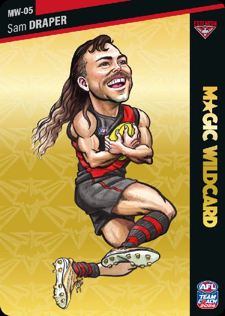 2024 AFL TEAMCOACH - Gold Magic Wildcard Sam Draper Mw-05 Essendon ...