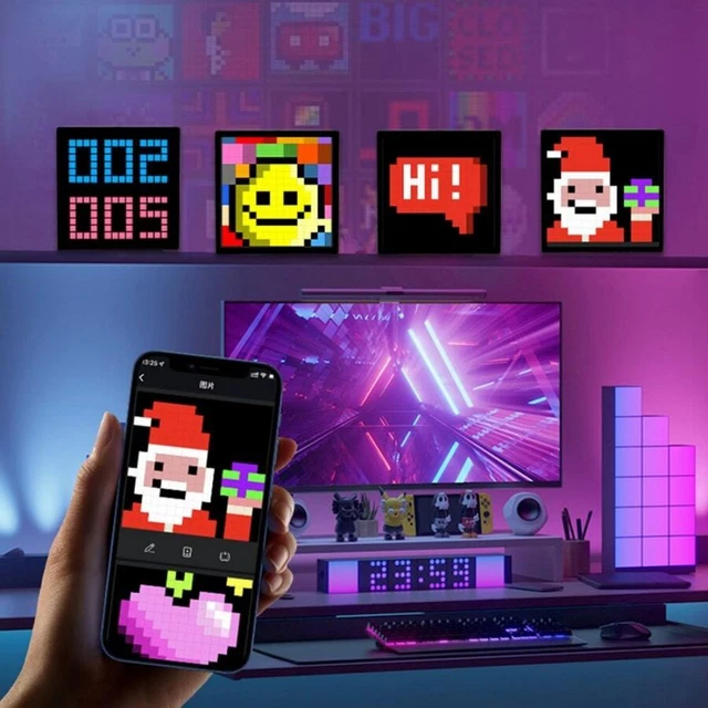 16X16 DIY PROGRAMMABLE LED Pixel Art Display APP Control Desk Wall Room ...
