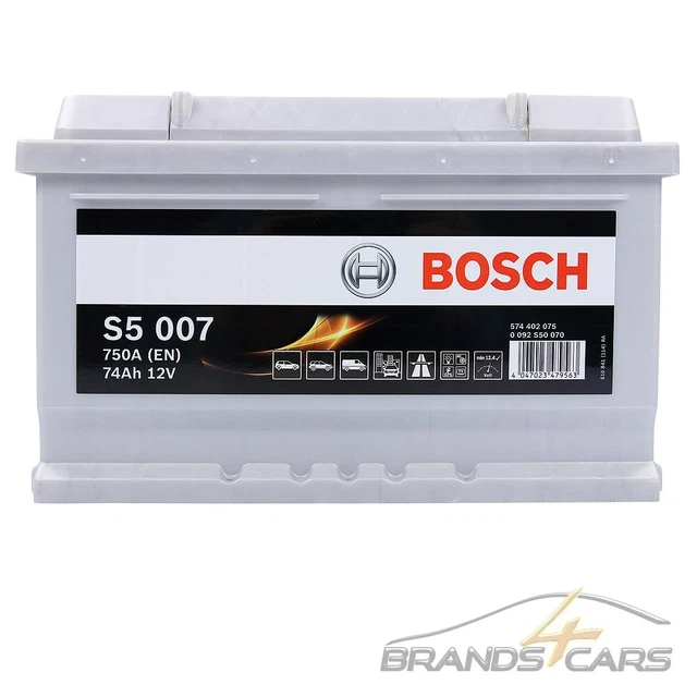 BOSCH CAR BATTERY 12V 74Ah STARTER BATTERY 750A REPLACES 68AH 69AH 70AH ...