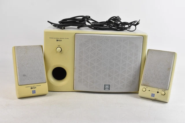 YAMAHA YST-MS50 POWERED Multimedia Speakers Vintage Subwoofer & Stereo ...