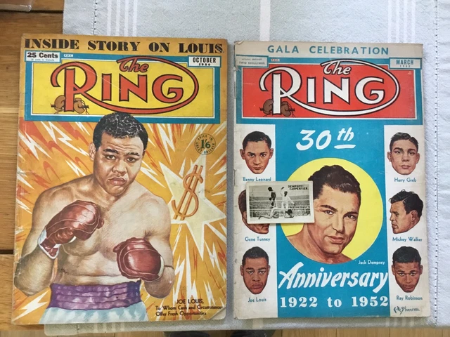 GOLDEN AGE 1950’S The Ring Boxing Magazine’s Joe Louis & A Jack Dempsey ...