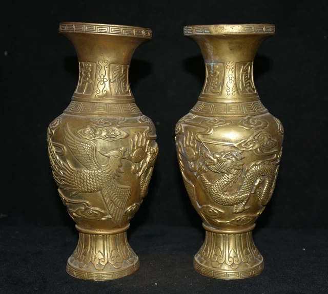8,4 &PAIRE DE bouteilles de chance Dragon Phoenix Dynasty Palace Dragon ...