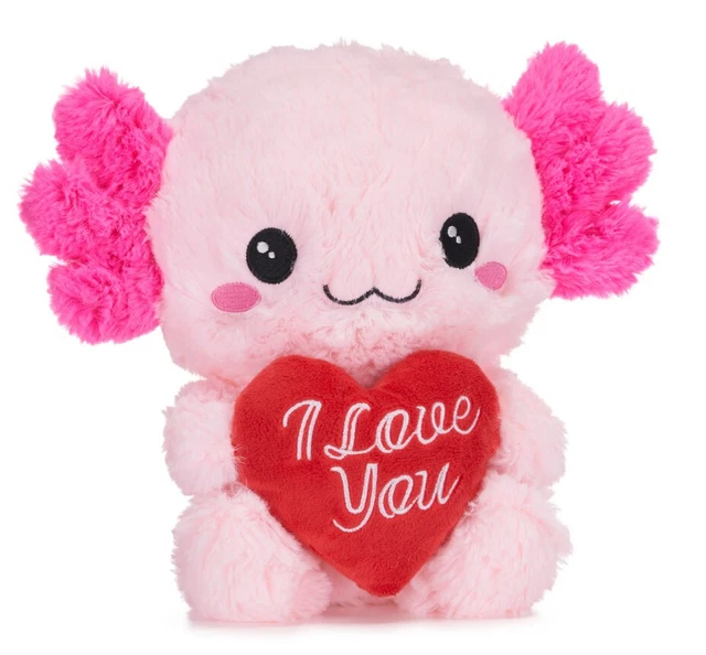NEW OFFICIAL 9& Pink Axolotl Soft Toy Love You Axolotl Heart Plush £11. ...