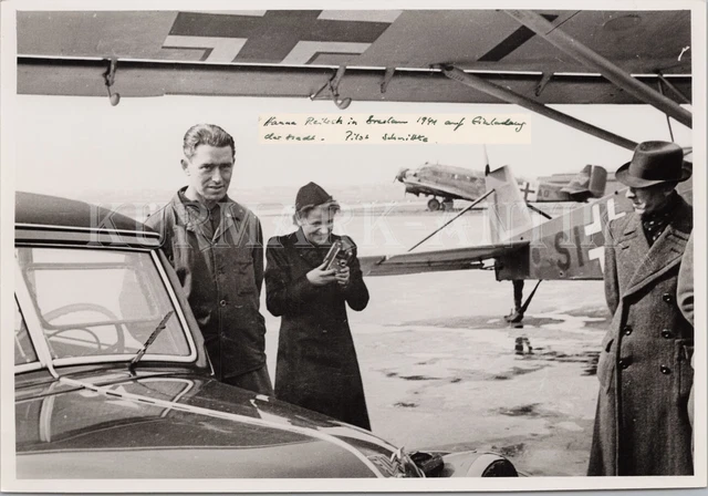T467 FOTO WEHRMACHT Archiv Repro Flugzeug Pilotin Hanna Reitsch Breslau ...