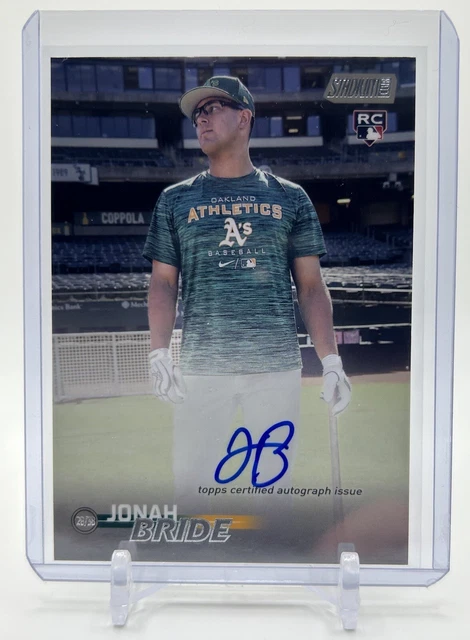 2023 TOPPS STADIUM Club #SCBA-JBD JONAH BRIDE recrue RC Oakland AUTO ...