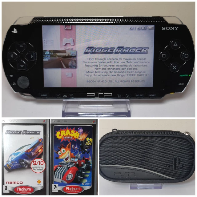 SONY PSP 1000 Console Black - Custom Firmware, Games, Battery, Case ...