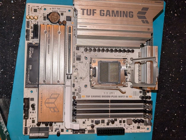 ASUS TUF GAMING B850-plus Wifi7 White Motherboard (Untested) Bent Pins ...