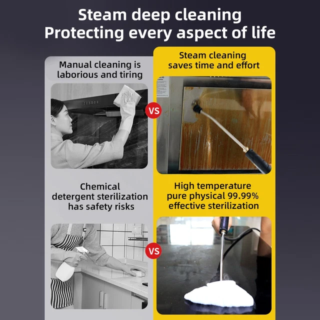 BLUE WHITE UK Plug 1200W Portable Handheld Steam Cleaner 15s Quick Heat ...