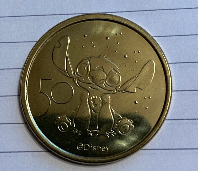 NEW! WALT DISNEY WORLD 50th LILO AND STITCH'S STITCH GOLD MEDALLION ...