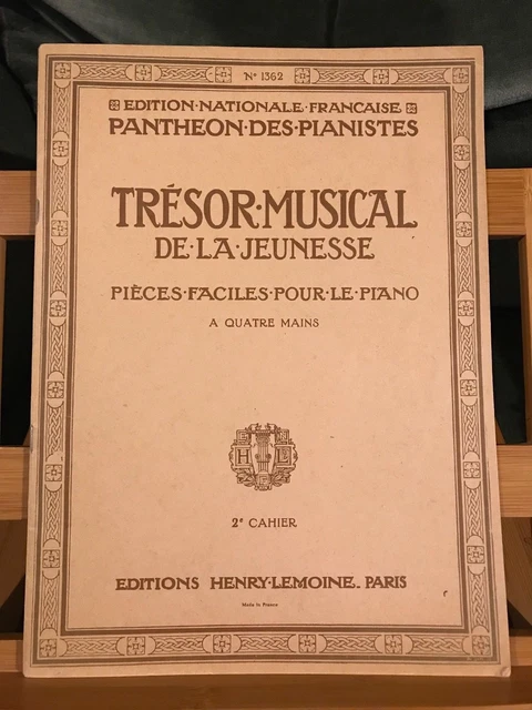TRÉSOR MUSICAL JEUNESSE pièces facile partition piano 4 mains Lemoine ...