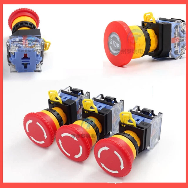 NOTAUS SCHALTER IP65 Pilzschalter NOT-AUS Pilztaster Notausschalter Red ...