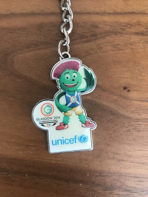 GLASGOW COMMONWEALTH GAMES 2014 Unicef Clyde Mascot Metal Key Ring Bnwt ...
