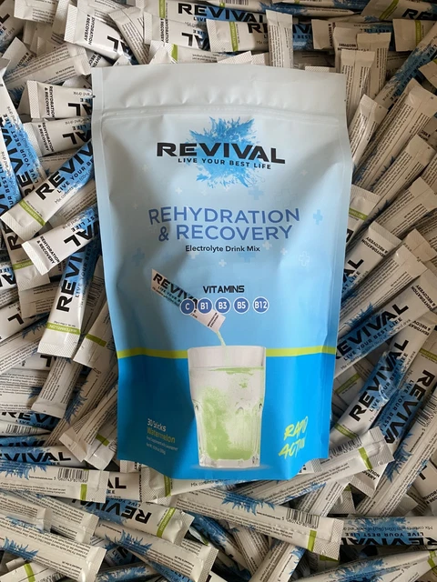 REVIVAL RAPID REHYDRATION Electrolytes Powder Drink 30 Sticks pack ...