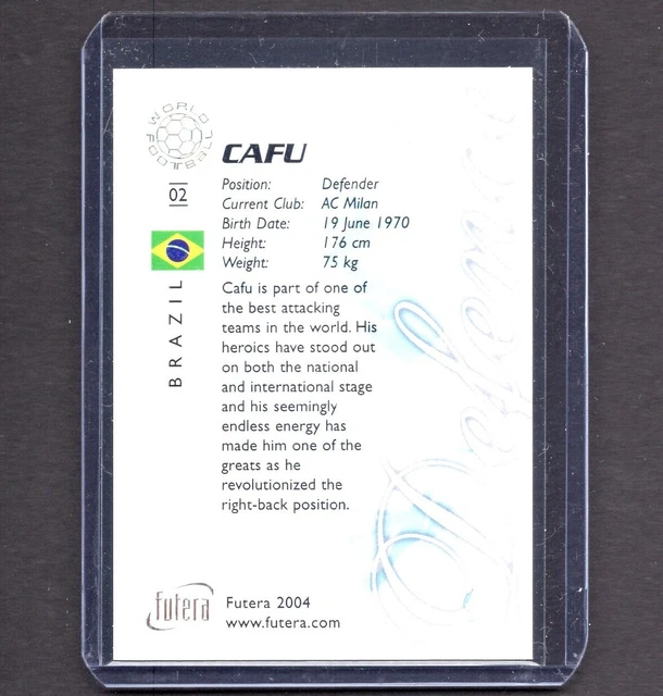 CAFU 2004 FUTERA World Football Soccer Card BRAZIL #2 PSA £9.34 ...